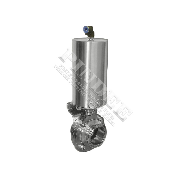 Pneumatic Clamped butterfly valve with stainless steel actuator - Buy ...